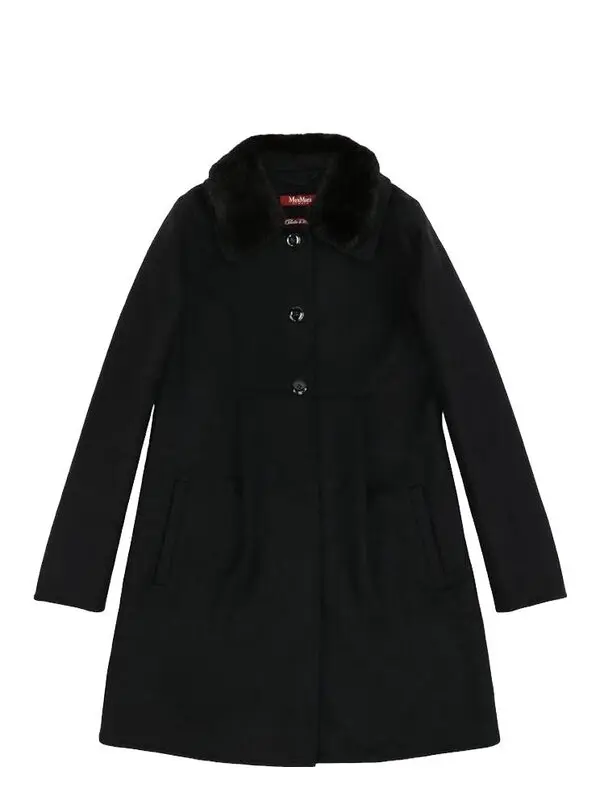 Max Mara Fur Collar Coat - Black