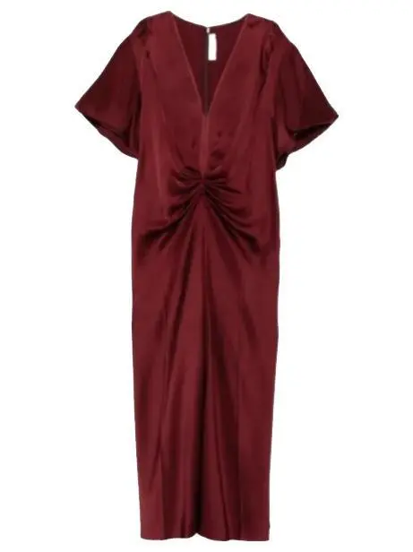 Victoria Beckham V-neck Midi Dress - Brown