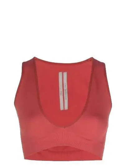 Rick Owens V-neck Crocheted Bra Vest - Red
