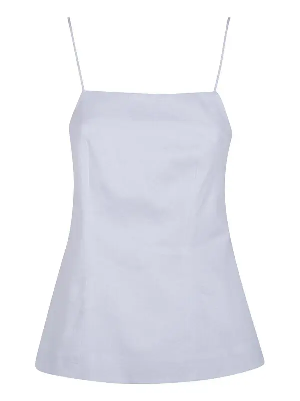 SEMICOUTURE Columbine Sleeveless Open Back Top - White