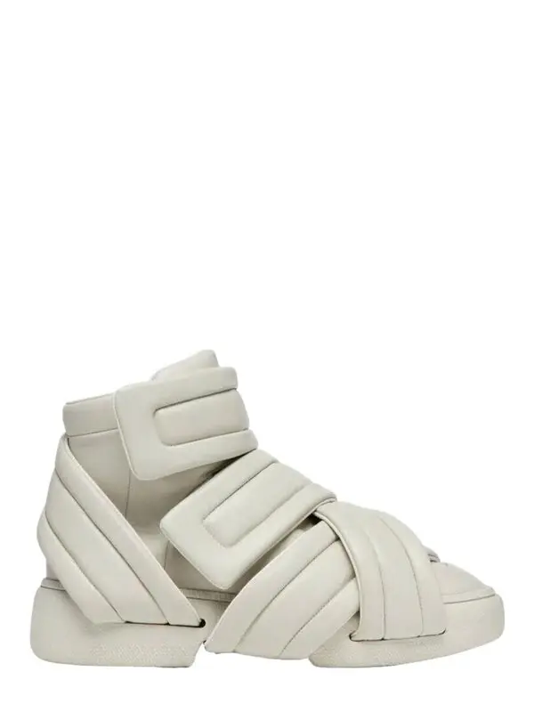 MAISON MARGIELA Padded Criss-cross High Top Sneakers - Light Grey