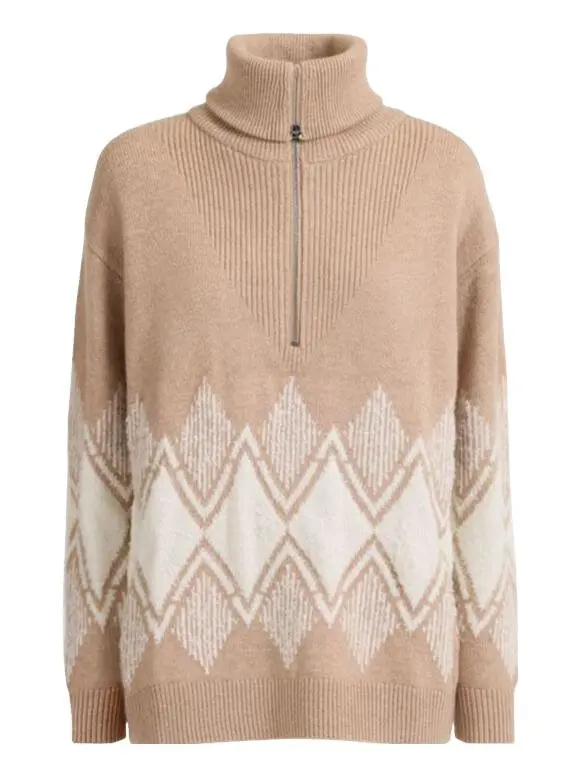 Varley Hedda Fairisle Half-zip Sweater - Nude