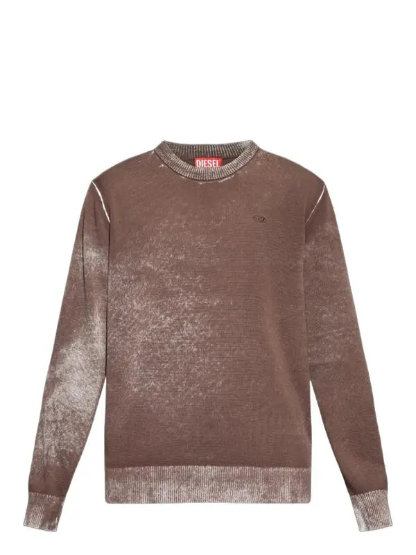 DIESEL® K-laurent" Logo Embroidered Sweater - Brown