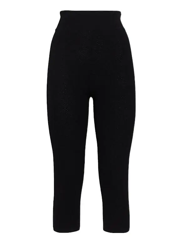 Chloé Honeycomb Knit Stretch Viscose Pants - Black