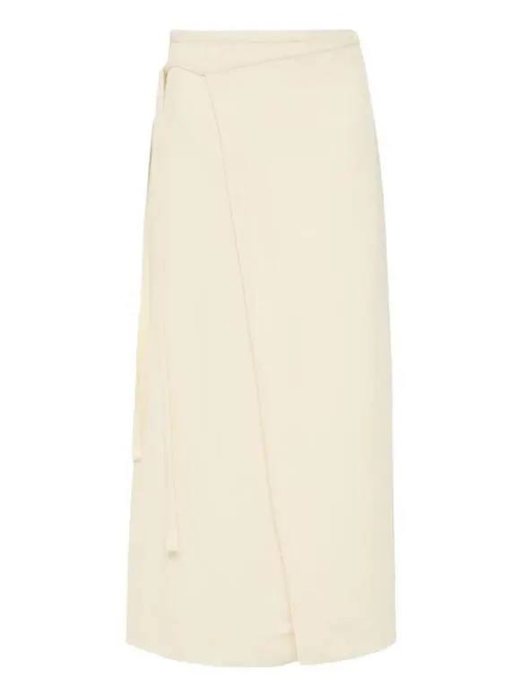 ST. AGNI Viscose Twill Midi Wrap Skirt - White