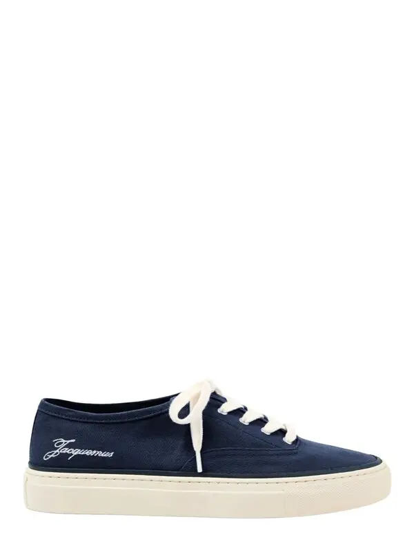 Jacquemus Embroidered Lace-up Sneakers - Nude