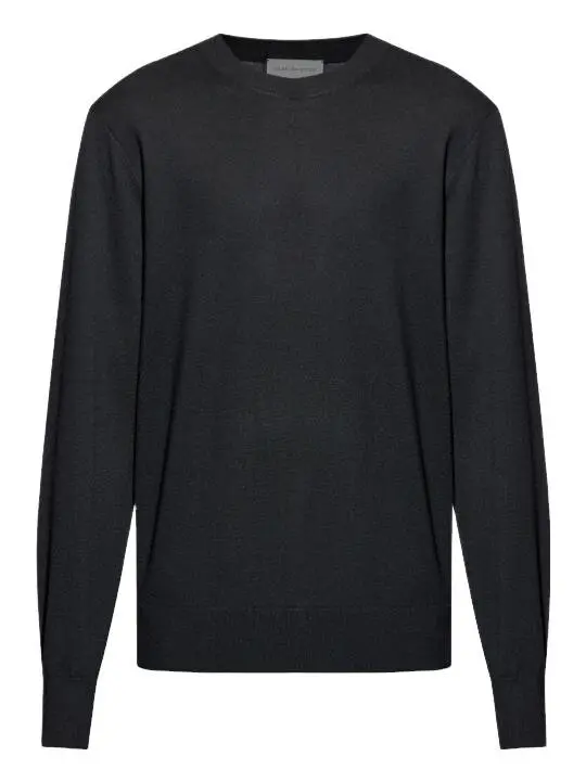 Dries Van Noten Long Sleeve Crew Neck Sweater - Black