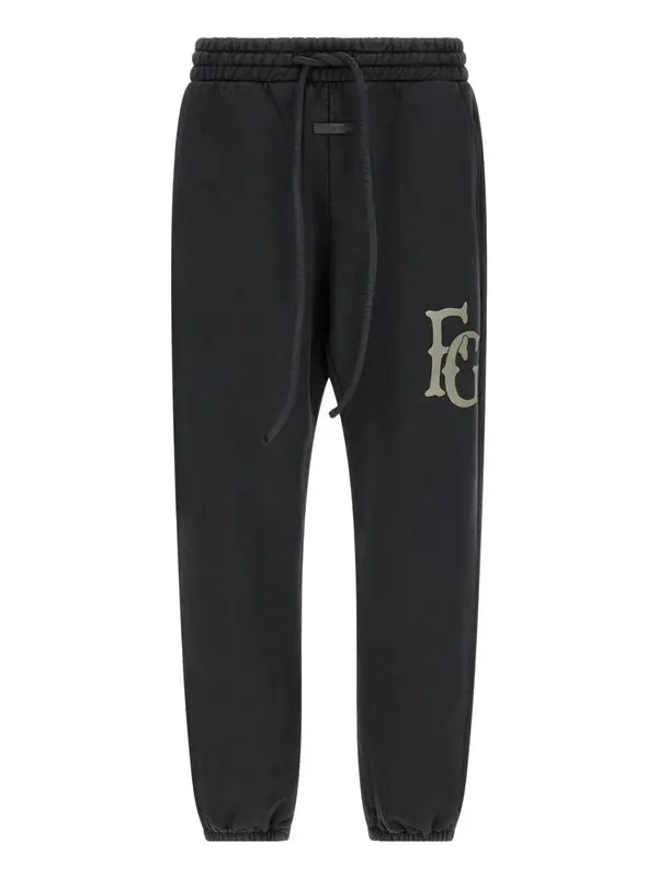 Fear Of God Logo Patch Drawstring Joggers - Black