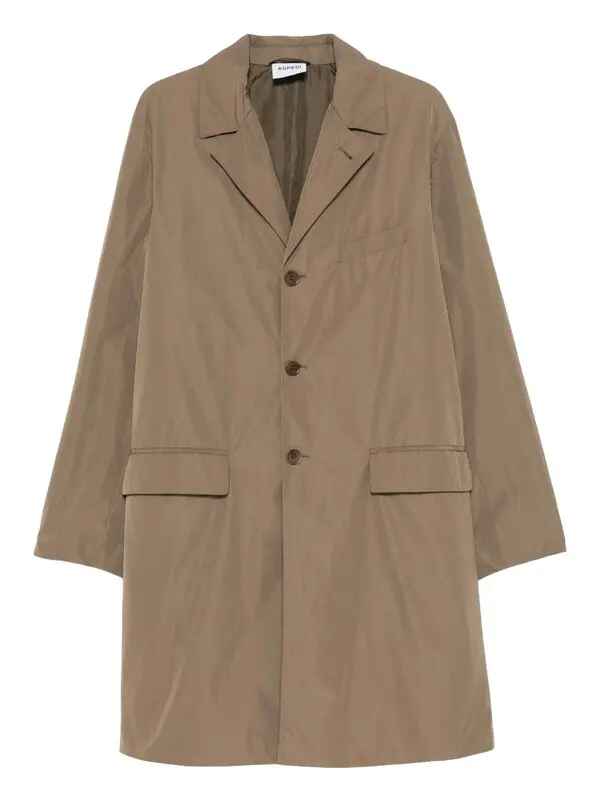 Aspesi Collared Long-sleeved Coat - Brown