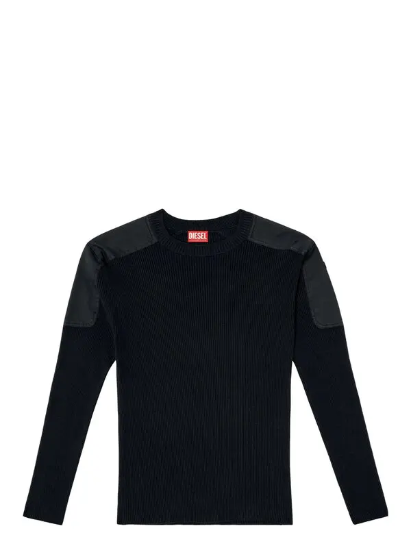 DIESEL® K-martin Ribbed Long Sleeve Top - Black