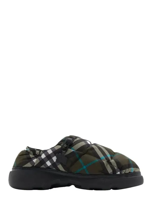 Burberry Check Printed Pillow Padded Slippers - Black
