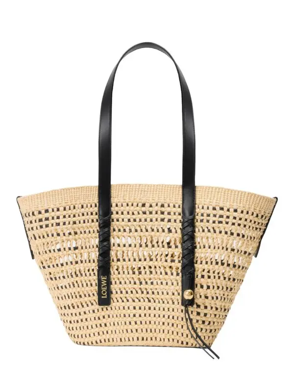 Loewe Medium Braid Basket Bag - Natural/black