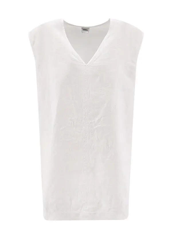 Aspesi Sleeveless V-neck T-shirt - White