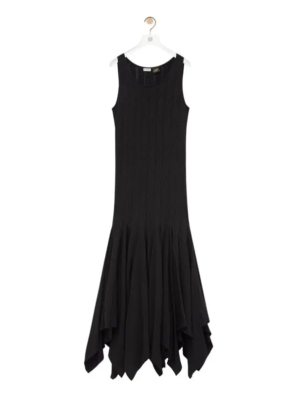 Loewe X Paula's Ibiza Handkerchief-hem Midi Dress - Black