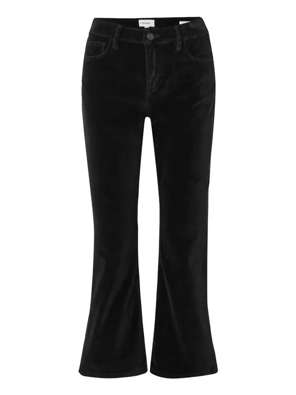 FRAME Velvet Flared Pants - Black