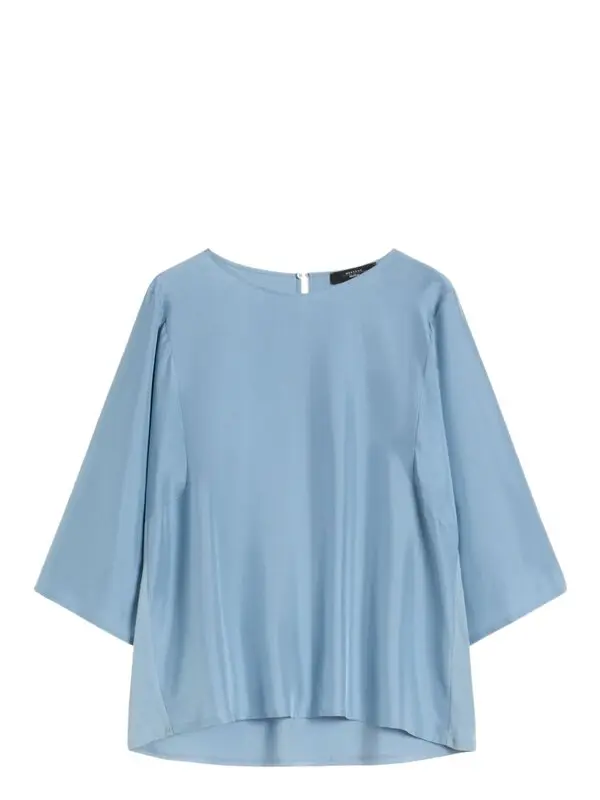 Max Mara Crew Neck 3/4 Sleeve Top - Light Blue
