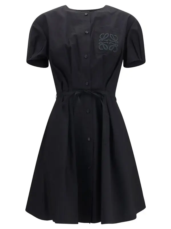 Loewe Belted Pocket Shirt Dress - Black