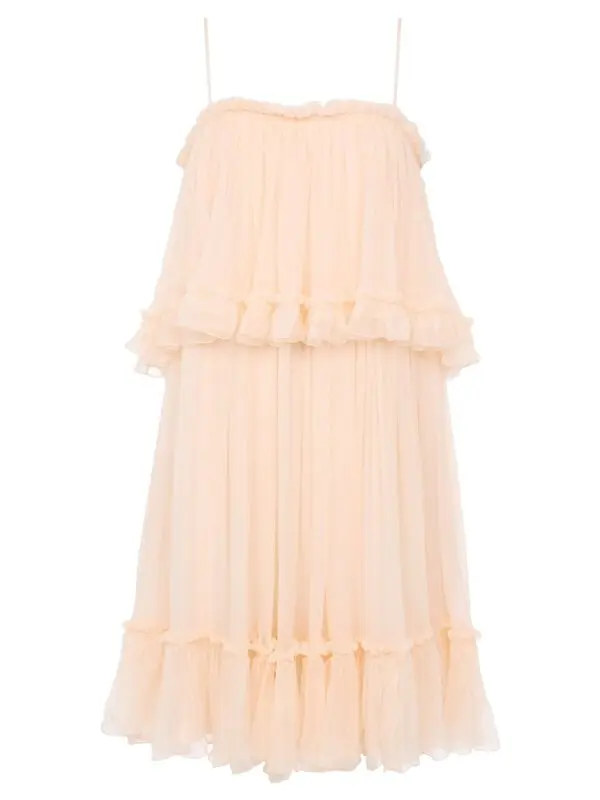 Chloé Ruffled Mini Dress - Pink