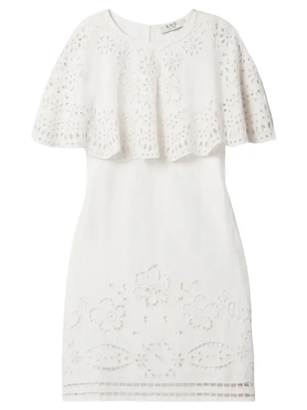 Sea Lula Layered Broderie Anglaise Mini Dress - White
