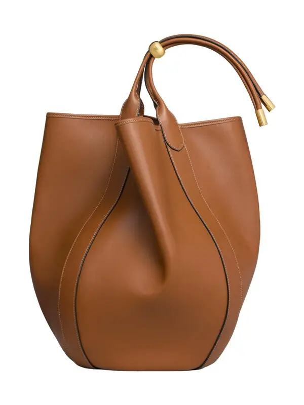 Celine Large Drop Bucket Bag In Smooth Calfskin - Bronze
