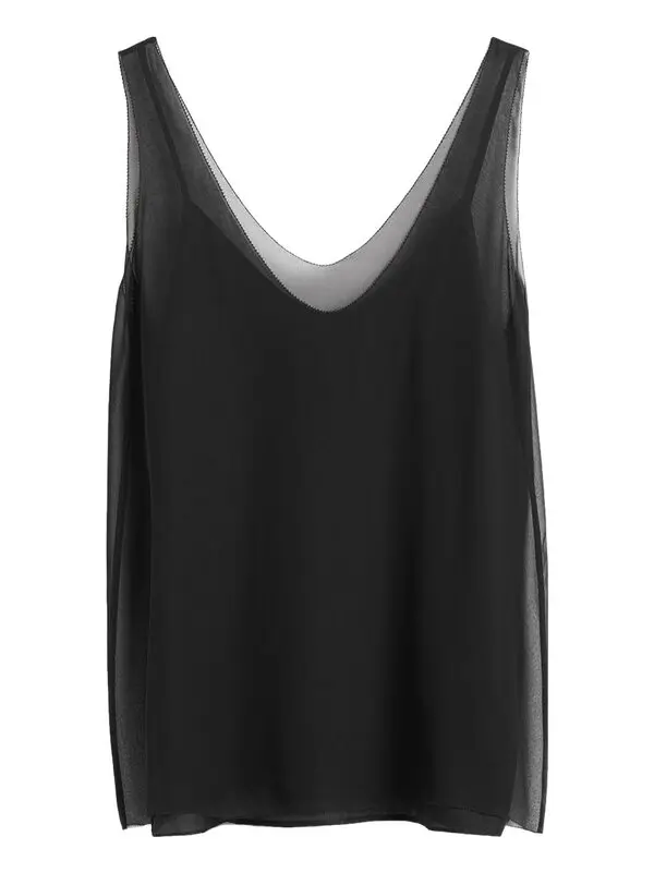 TOTEME Chiffon Camisole Top - Black
