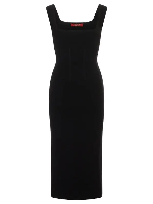 Max Mara Sleeveless Square Neck Dress - Black