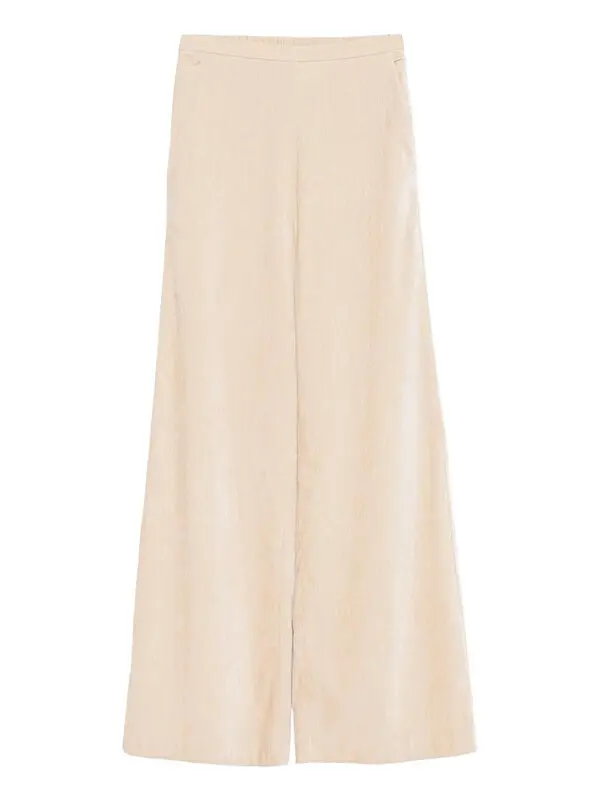 FORTE_FORTE Elastic Waist Wide Leg Trousers - Nude