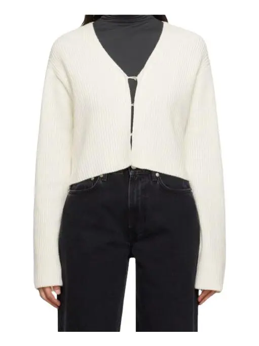Loulou De Saison Hidra" Ribbed V-neck Cardigan - Ivory
