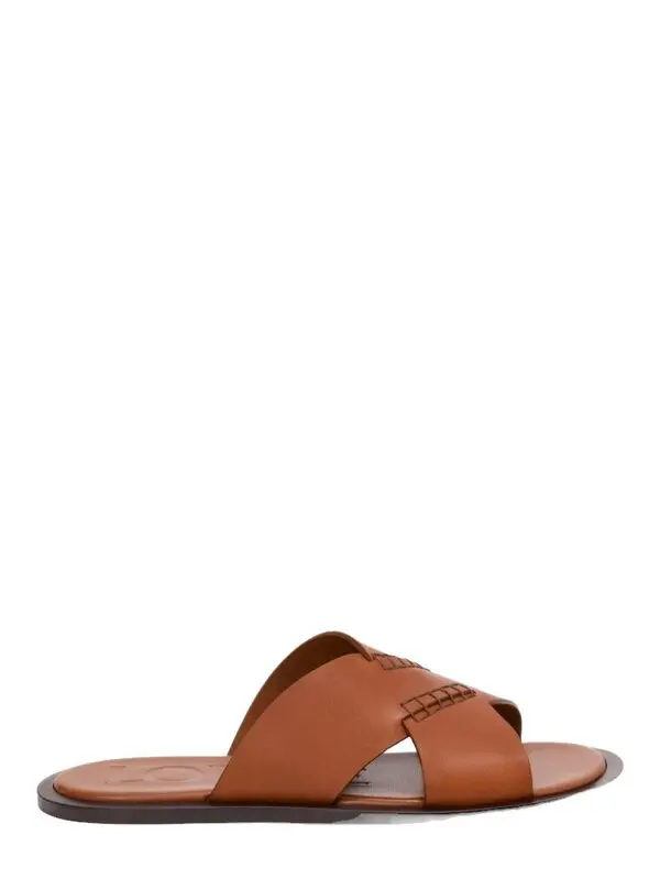 Loewe Criss-cross Flat Slides - Tan