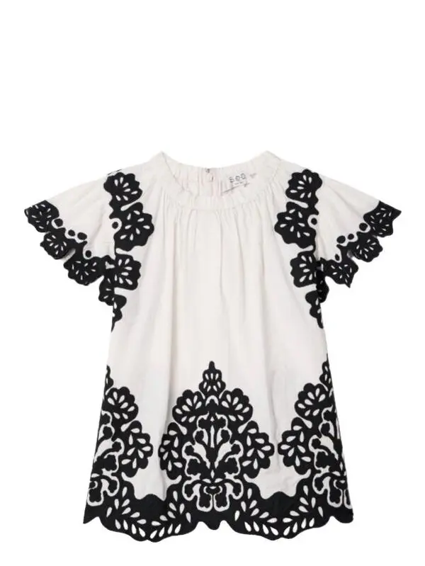 Sea Appliqué Cotton Top - White