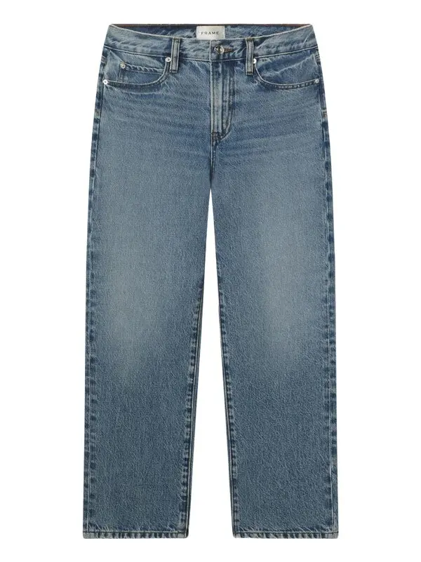 FRAME Rigid Denim Mid Rise Straight Ankle Length Jeans - Blue