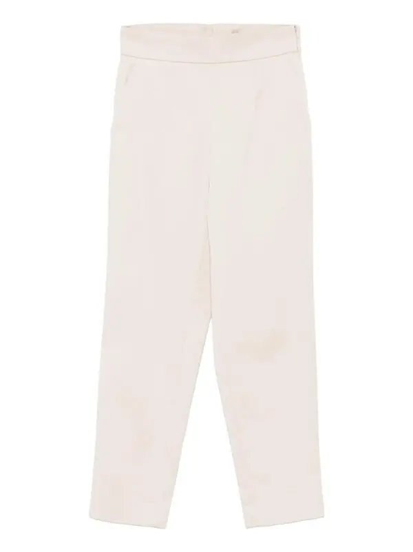 FORTE_FORTE High-waisted Casual Trousers - White