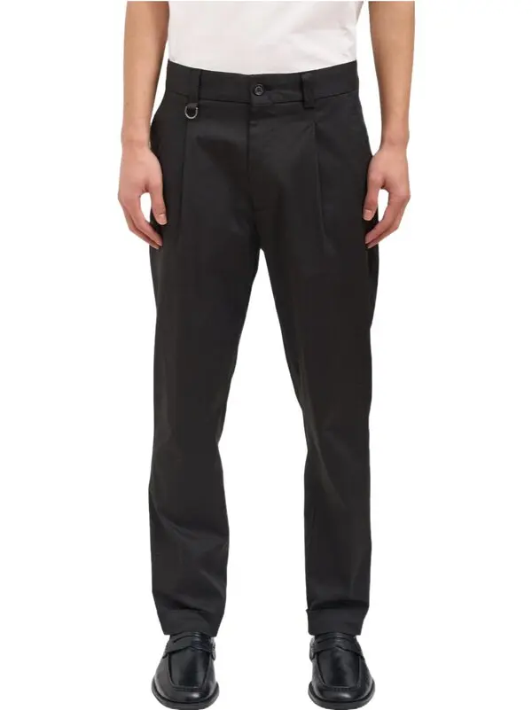 PAOLO PECORA Tailored Trousers With Belt Loops - Black