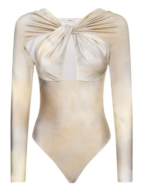 Coperni Twisted Openwork Knitted Bodysuit - Nude