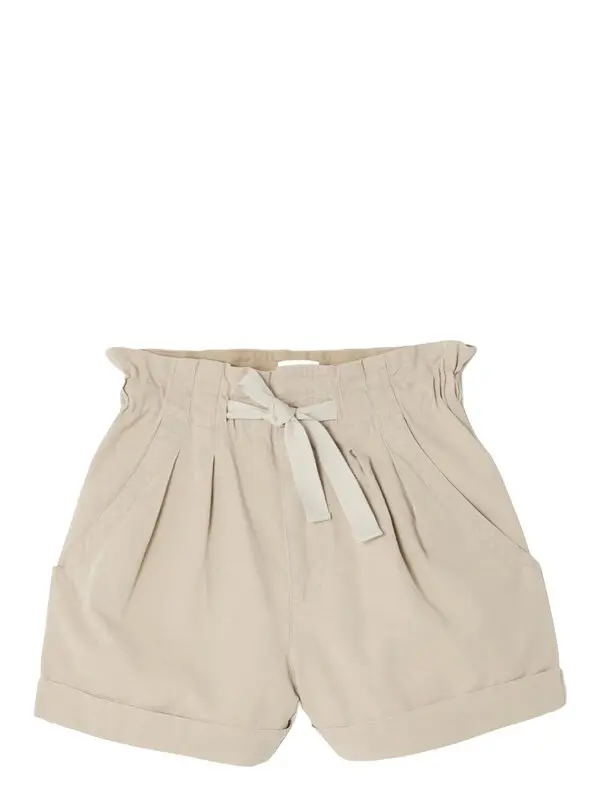 Isabel Marant Étoile Blend Twill Drawstring Paperbag Waist Shorts - Nude