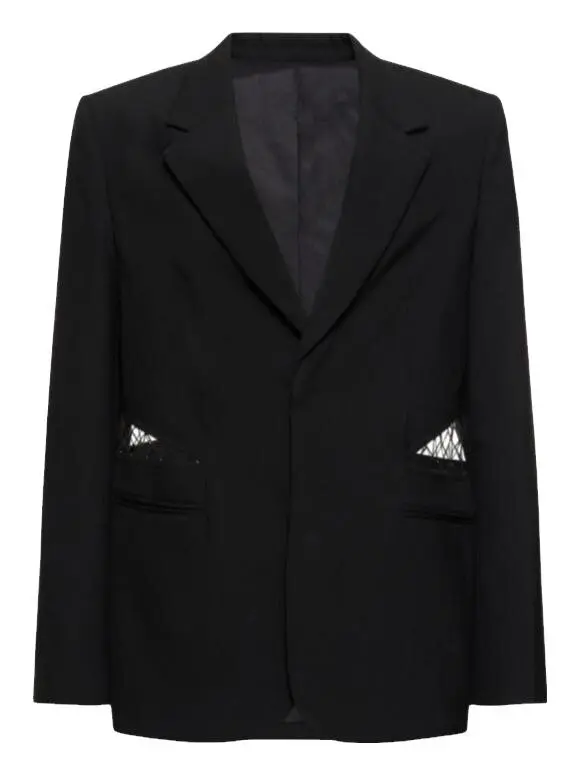 DION LEE Tailored Blazer With Embroidered Details - Black