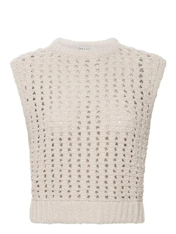 FRAME Woven Design Vest - Cream