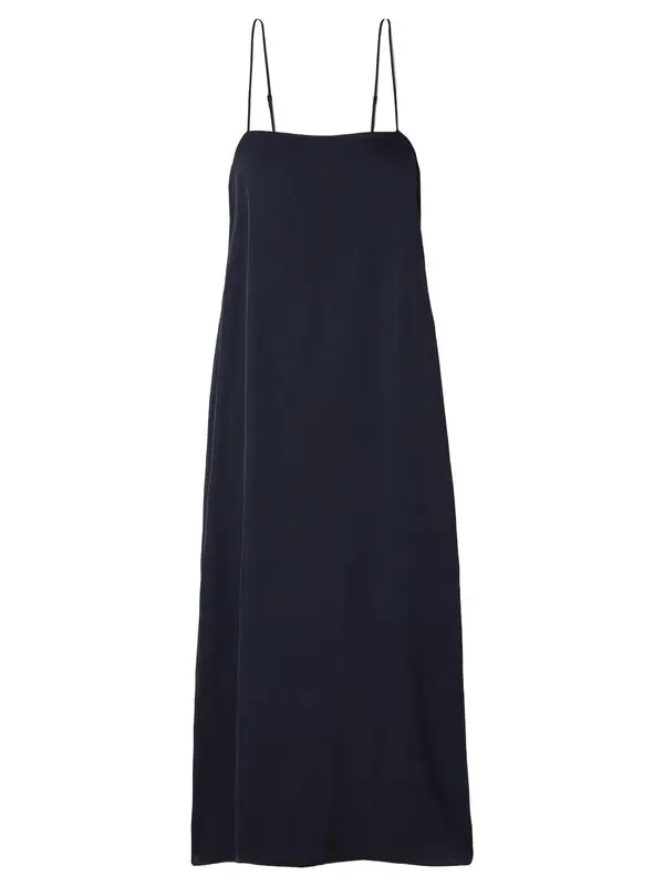 Tibi Satin-twill Midi Dress With Adjustable Straps - Black