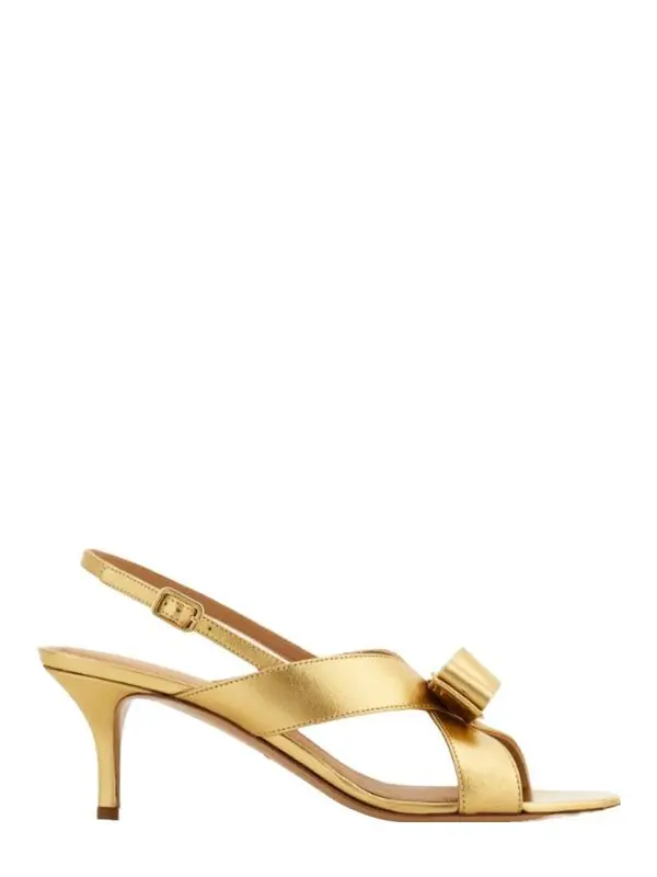 FERRAGAMO Vara Bow Slingback Sandals - Gold