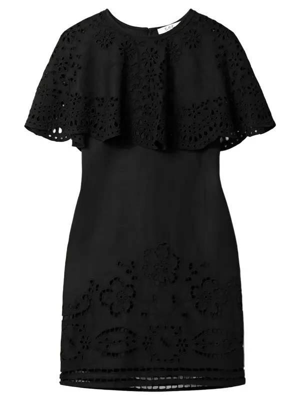 Sea Lula Layered Broderie Anglaise Mini Dress - Black