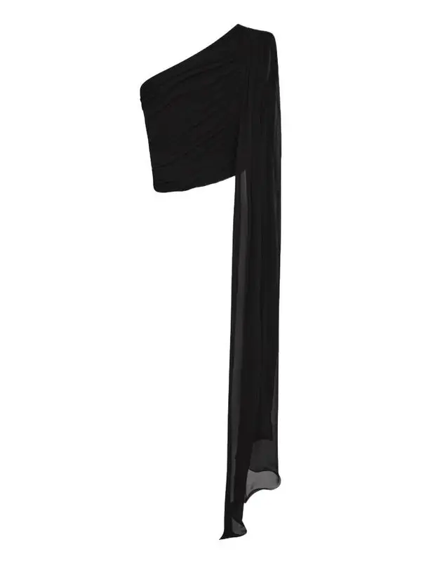 Posse Solene Draped One-shoulder Top - Black