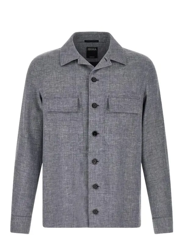 Zegna Crossover Button-front Overshirt - Gray