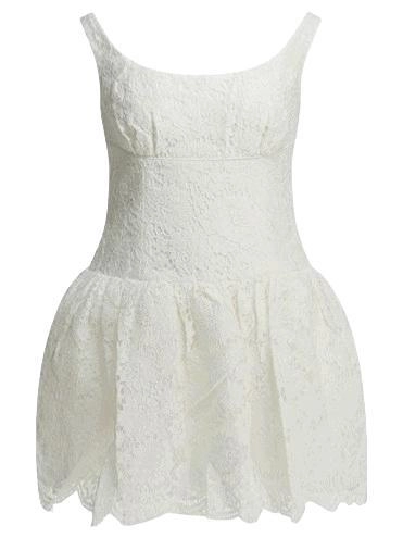 SELF-PORTRAIT Floral Lace Mini Dress - White