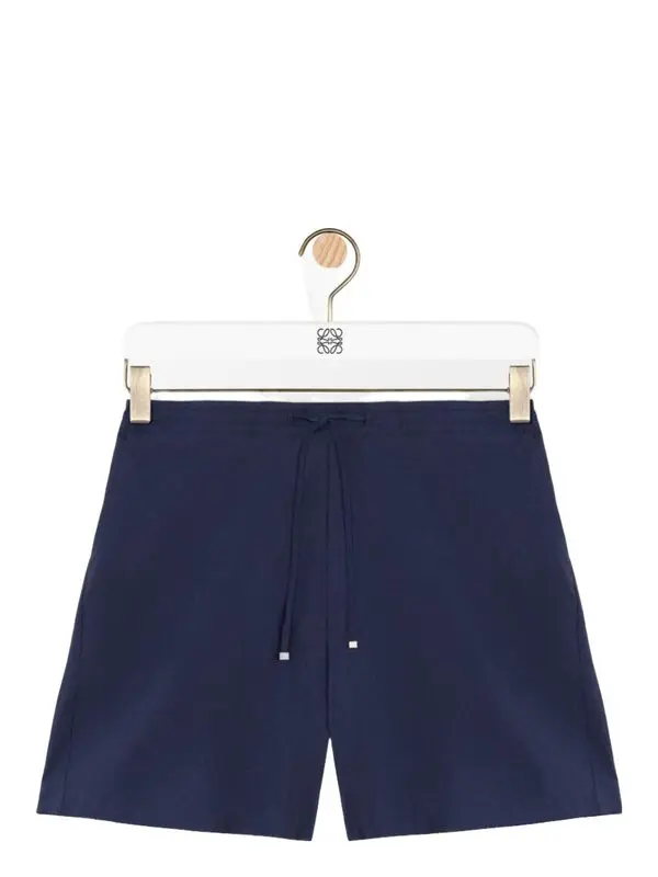 Loewe Drawstring Shorts With Embroidered Pocket - Navy Blue