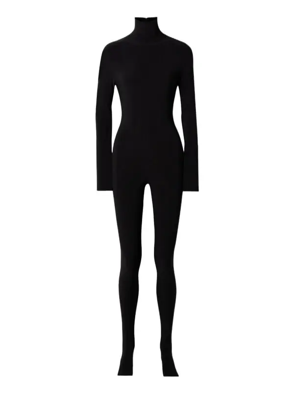 Norma Kamali Long Sleeve High Neck Catsuit - Black