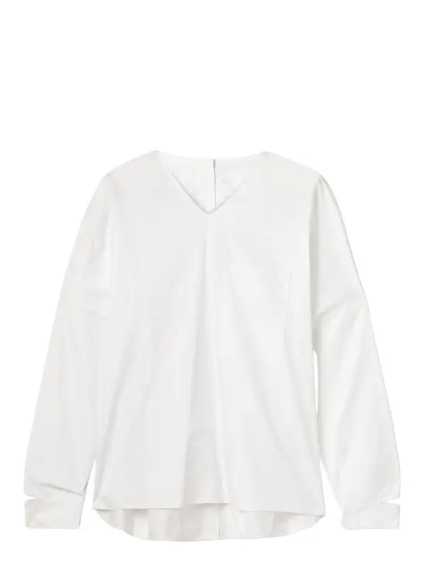 Tibi Oversized Cutout Cotton-poplin Shirt - White