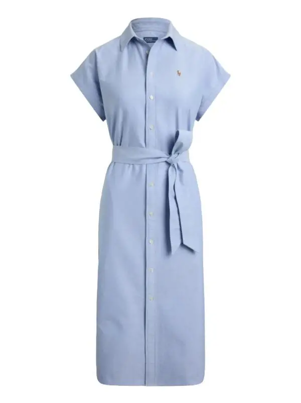 Polo Ralph Lauren Belted Oxford Shirt Dress - Blue
