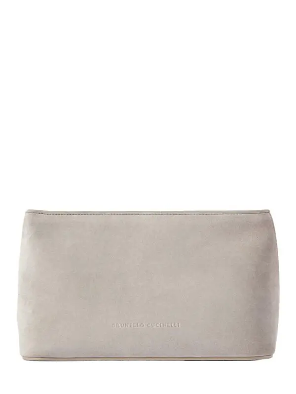 Brunello Cucinelli Suede Clutch - Nude