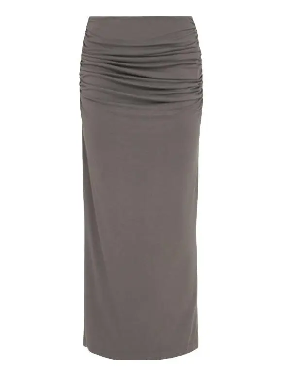 ENTIRE STUDIOS Surge Ruched Maxi Skirt - Gray