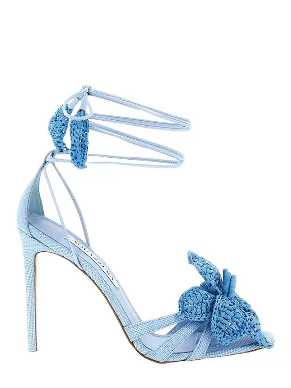 AQUAZZURA Calypso Flower Detail Sandals - Blue